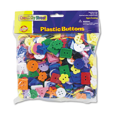 Plastic Button Assortment, 1 lb, Assorted Colors/Shapes/Sizes ...